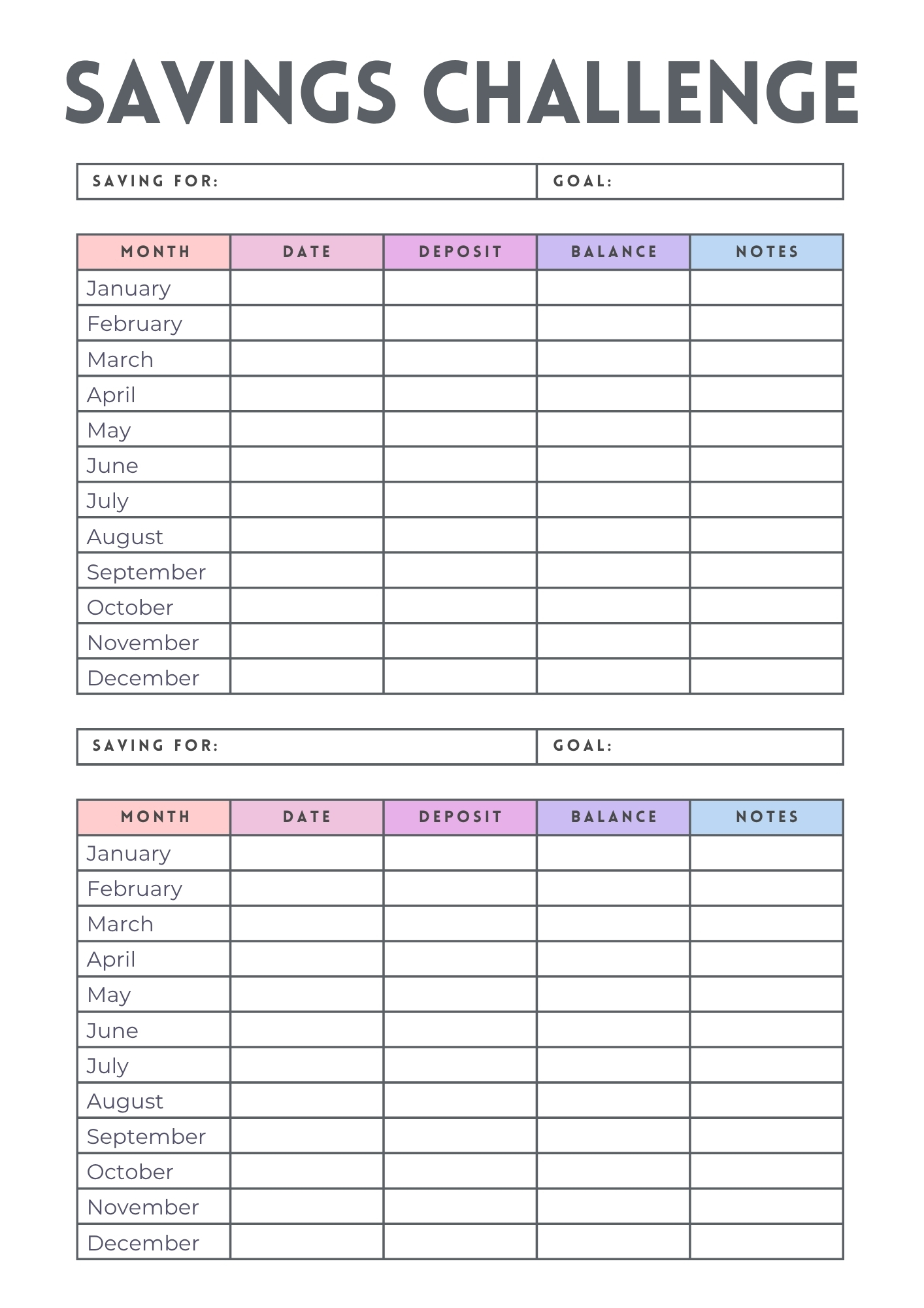 10 Saving Challenge Printable Free for 2026 – Fizzy Flare